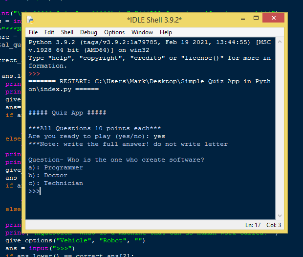 Simple Quiz App In Python Free Source Code Sourcecodester
